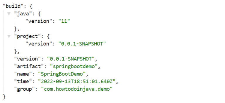 Spring Boot Actuator Info Endpoint Example