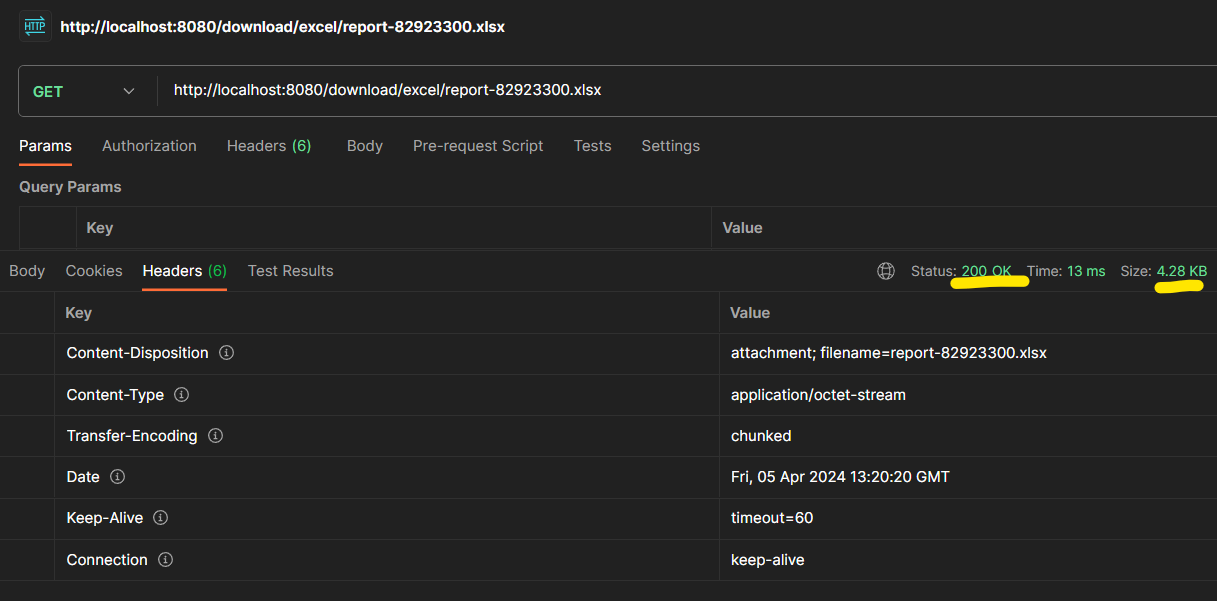 Spring Boot REST API for Excel File Download