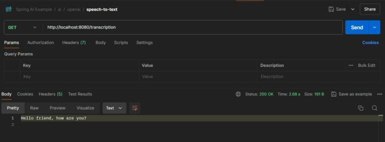 Spring AI Speech to Text Example