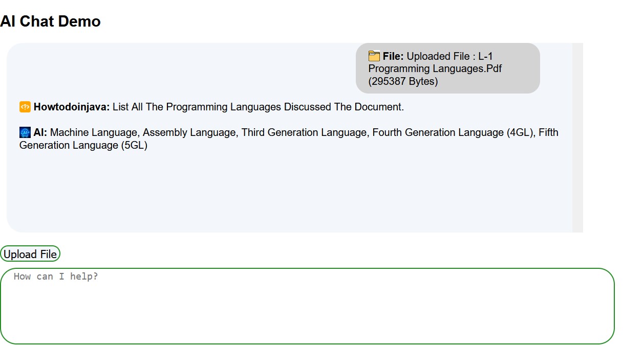Spring AI RAG and OpenAI: ChatBot for Uploaded Files