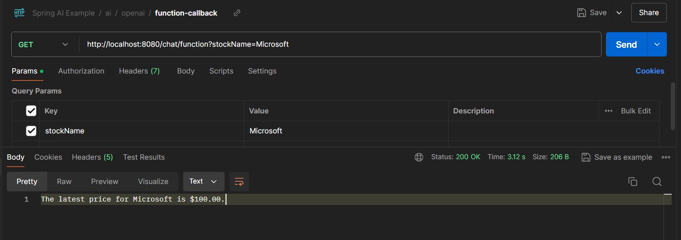 Spring AI Function Calling Example