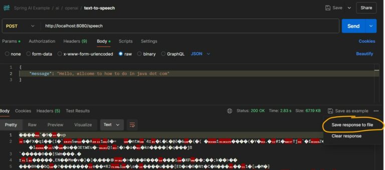 Spring AI SpeechModel: Text to Speech Example