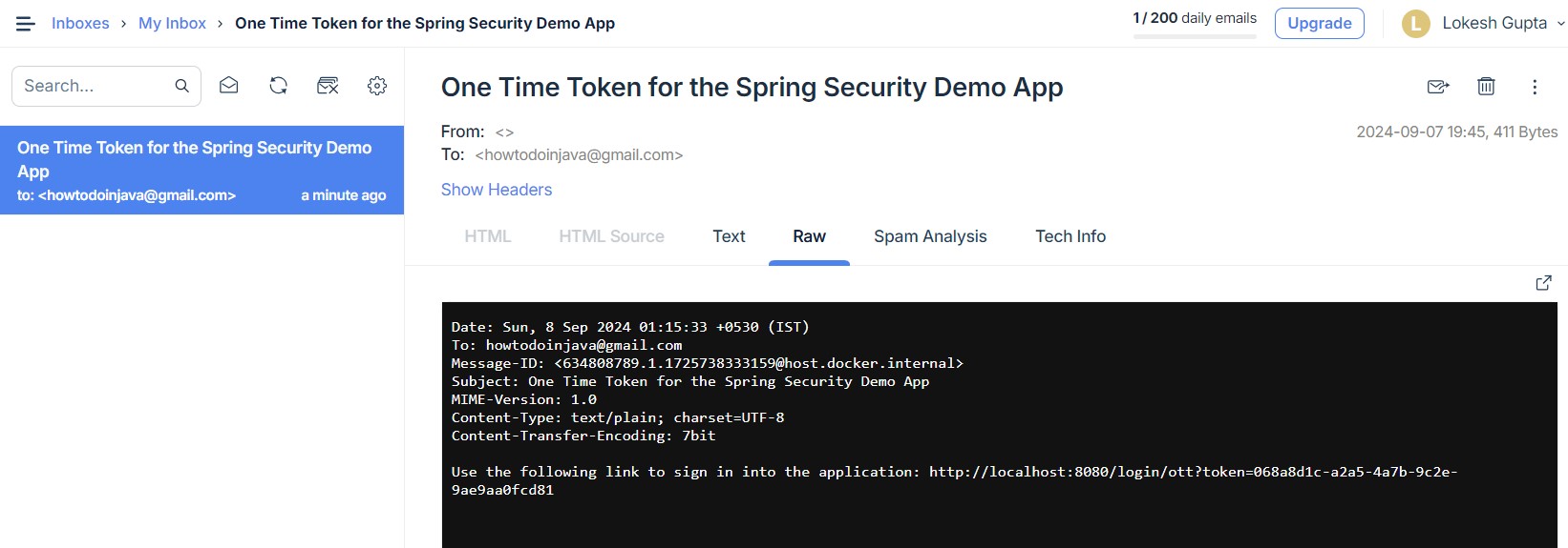 Spring Security 6 One-Time Token Login Example